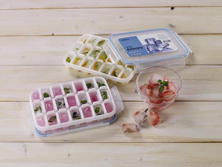 Komax Biokips Ice Cube Trays with Airtight Locking Lids [1-Pack Set ...