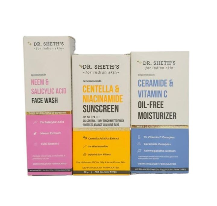 Dr. Sheth's Oily and Acne Prone Skin Care Set, 3pcs | Daraz.com.np