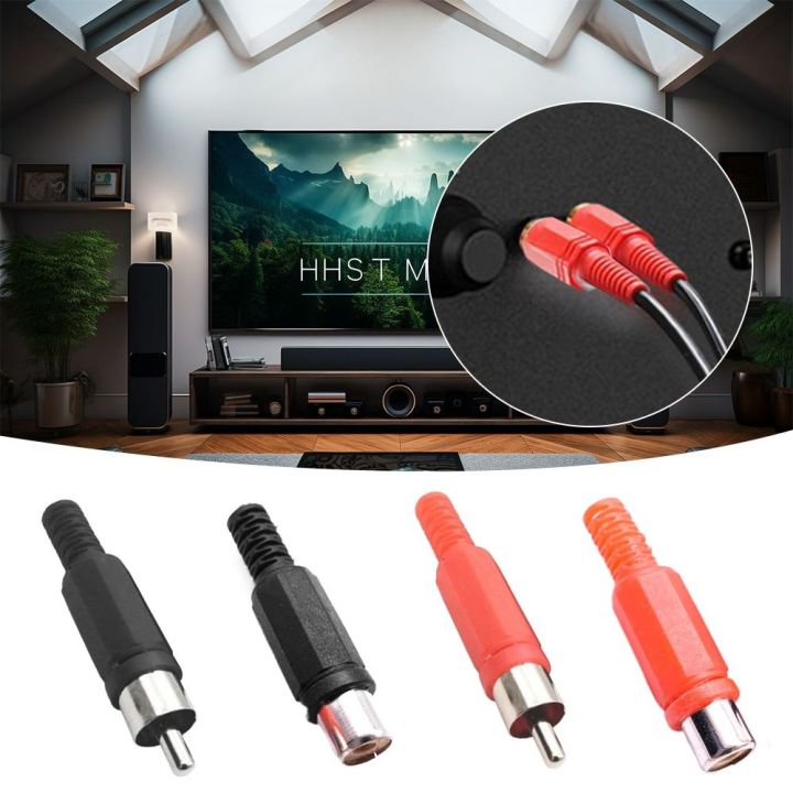 RCA Male Female Jack Connector Black Red Lotus Audio and Video Head ...