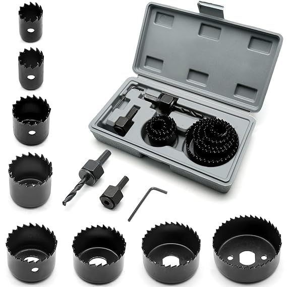 POWER Tools Metal Wood Hole Saw Cutter Set (Multicolor, 11-Pieces ...