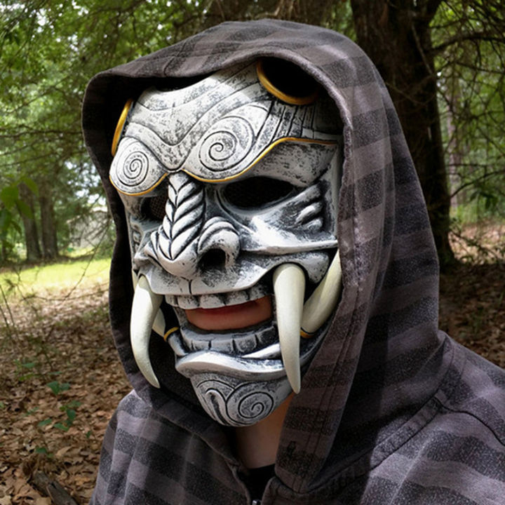 Japanese Ghost Hannya Halloween Masquerade Mask Prajna Half Face Masks ...