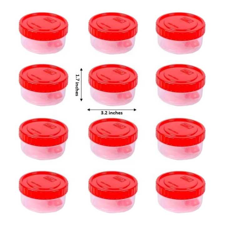 Set Of 12 Plain Small Plastic Utility Containers With Spoon - Bagmati ...