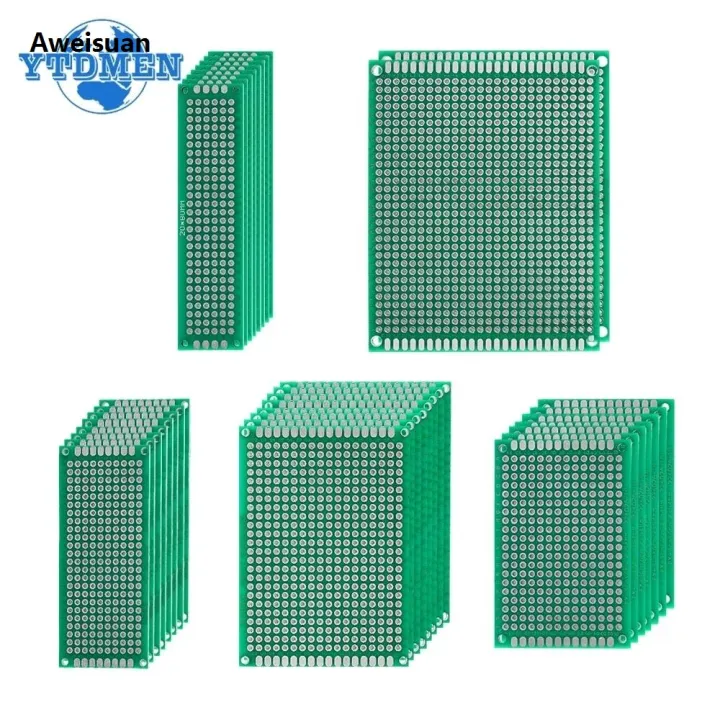Aweisuan 4PCS-40PCS Universal Prototype Board Green Double Sided 2x8 ...