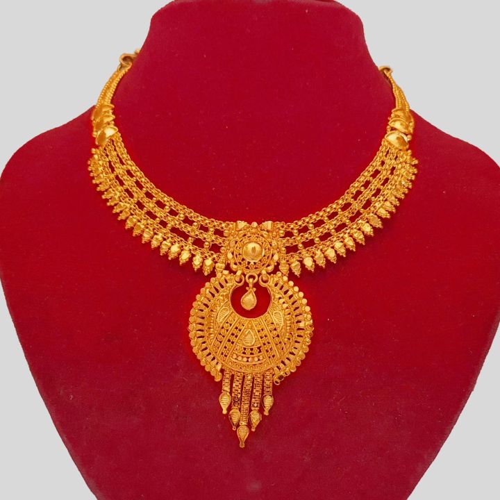 Nepali Real Gold Design Bridal Jewelry -24K Gold Plated Mini Haar ...