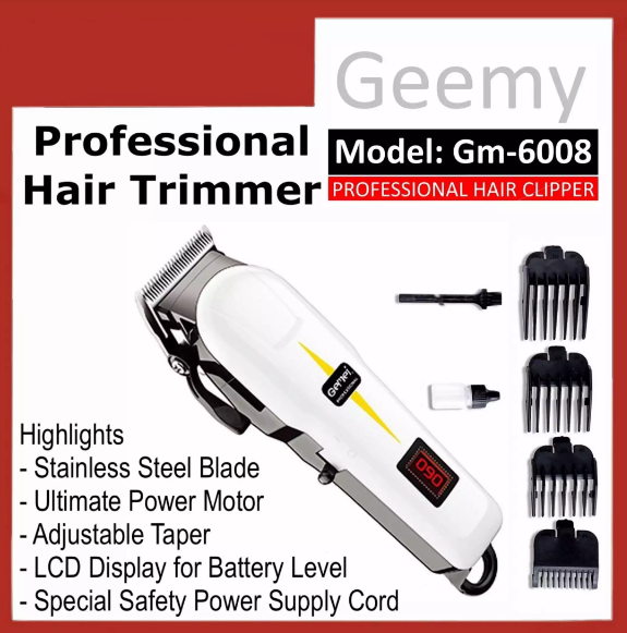 Geemy Gm-6008 Professional Hair Clipper Trimmer - Rechargeable | Daraz ...