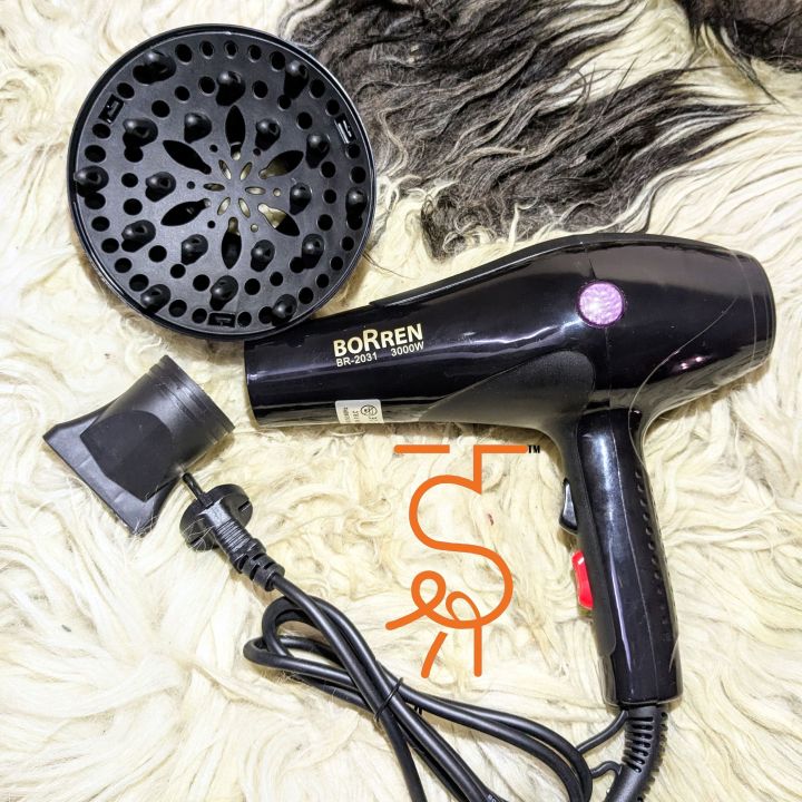 Borren Professional Hair Dryer With Hair Diffuser For Curling ...
