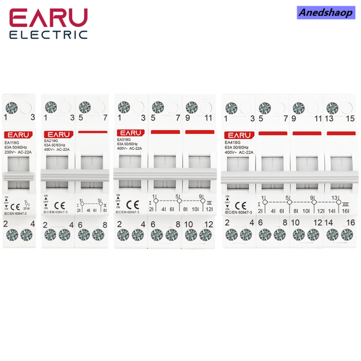 Anedshaop Din Rail 1P 2P 3P 4P 40A 63A Modular MTS Dual Power Transfer ...