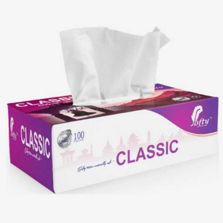 Softy Classic Facial Box Tissue 100 Pulls 200 Sheets - Pack Of 30 ...