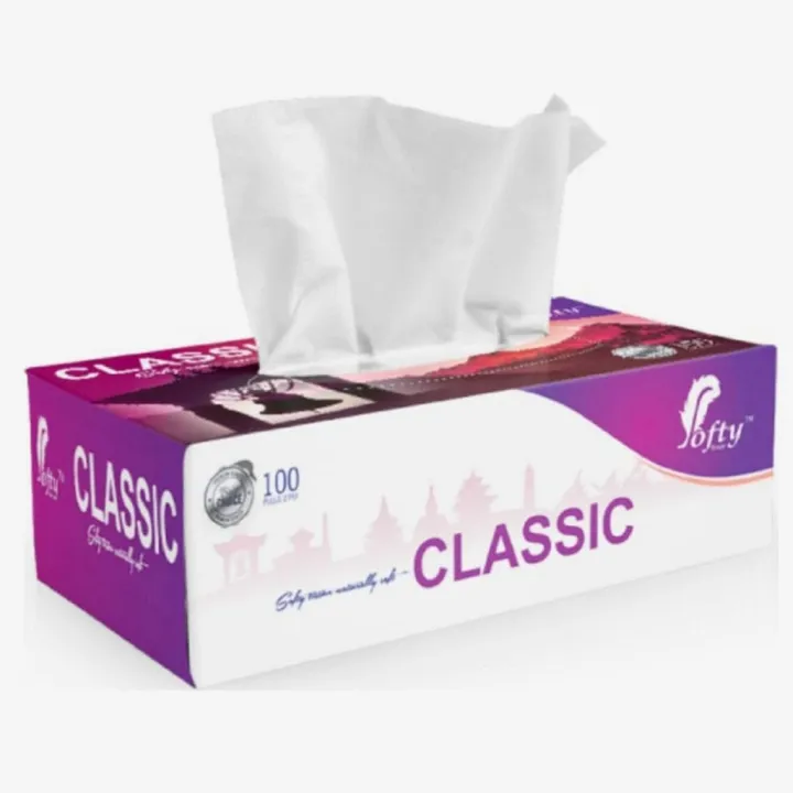Softy Classic Facial Box Tissue 100 Pulls 200 Sheets - Pack Of 12 ...