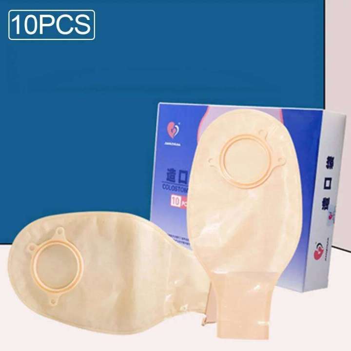 Hole One-piece Drainable Ostomy Bags Stoma Care Pouch With Clips ...