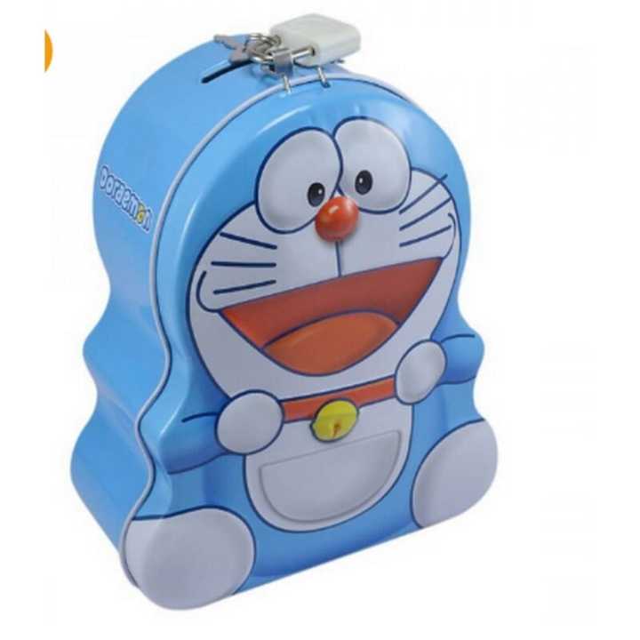 Doraemon Cartoon Kiddy Piggy Bank With Lock Money Box For Kids | Daraz ...