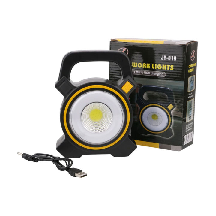 30W USB Rechargeable Solar COB LED Portable Flood Light Outdoor Garden ...