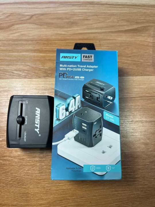 Ansty CT-200: 6.4A Fast Charger with Dual USB Slots & 3-in-1 Multi ...