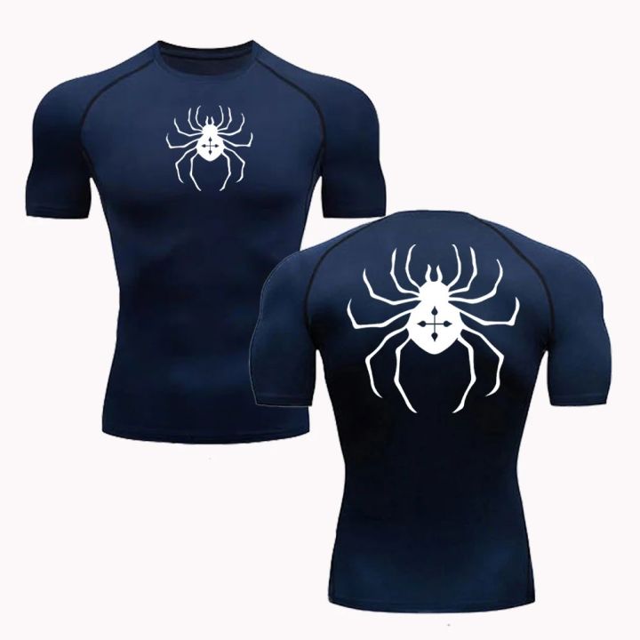 Spider Printed Compression Shirts for Men Running Sport Gym Workout ...