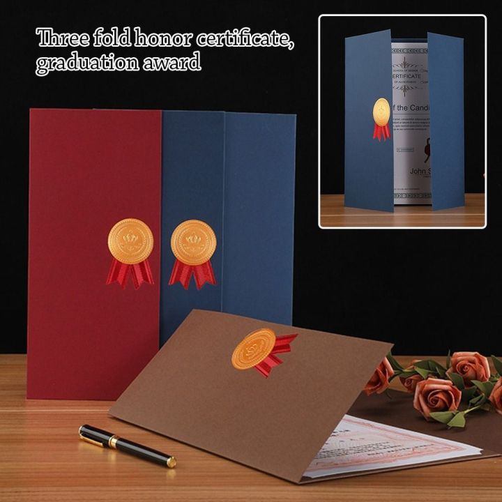 Graduation A4 Award Certificate Holder Paper Envelope Three-fold Page ...