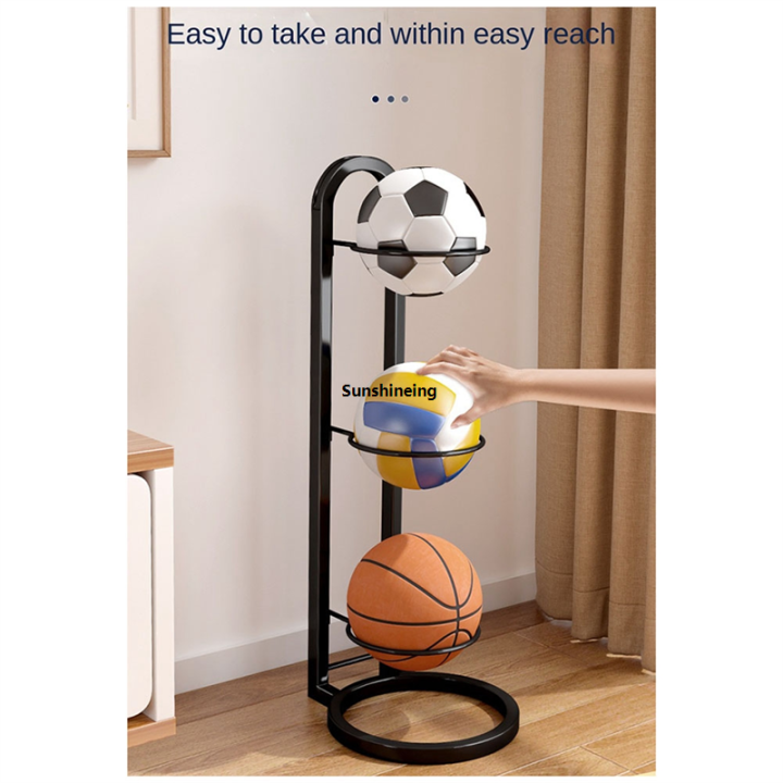 Black, three-tier basketball hoop with iron, volleyball | Daraz.com.np