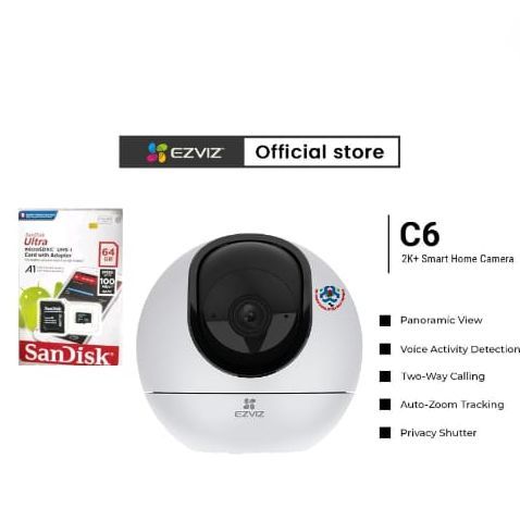 Ezviz C6 2K+ 4MP Indoor Dual Band Wi-Fi,Two Way Audio,Ptz Ip Cctv Camera With Sd Card Supported ...