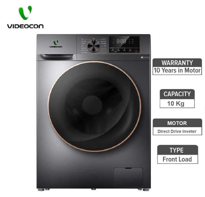 Videocon 10 Kg Direct Drive Inverter Front Loading Fully Automatic ...
