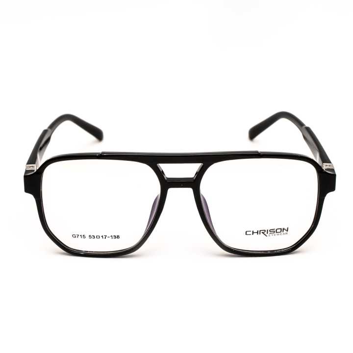 Black Frame Transparent Lens Eyewear Spectacles For Unisex With Box ...