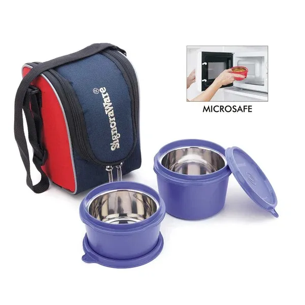 Executive Microsafe Steel Lunch Box, Set of 2 | Insulated Fabric Bag ...