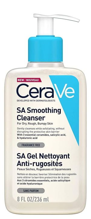 CeraVe SA Smoothing Cleanser For Face And Body , Cera Ve With Salicylic ...