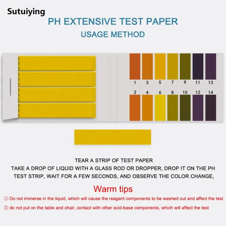 Sutuiying 80-800pcs PH Test Strips 1-14 PH Wide Range PH Strips with ...