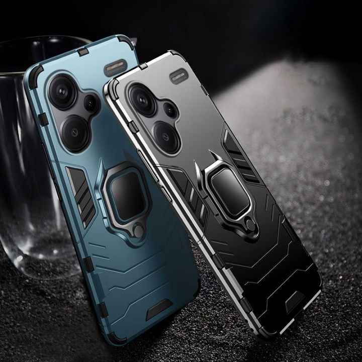Vantime Case for Xiaomi Redmi Note 13 Pro Plus 5G Pro+ Metallic Ring Stand Armor Hard Back ...