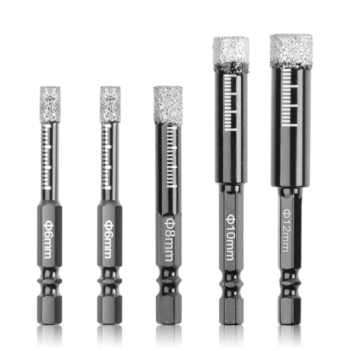 Diamond Drill Bits Kit 5-Pack Dry Diamond Core Drill Bit Set Kit for ...