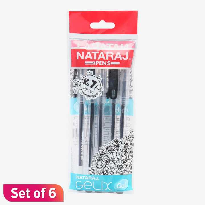Natraj Gel Pen (Black Ink ) Pack Of 5 Set Of 6 | Daraz.com.np