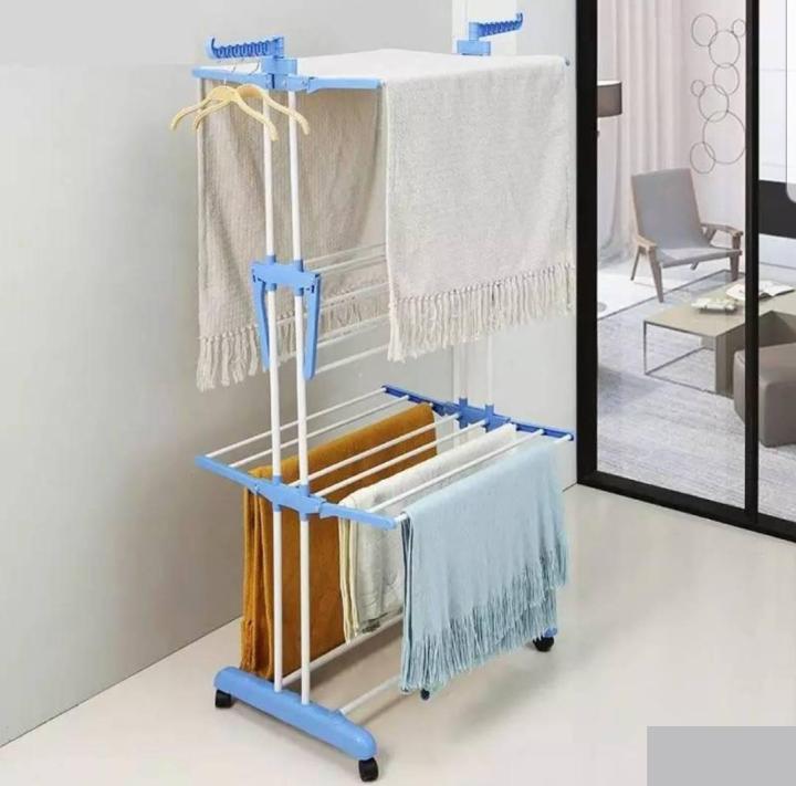 Triple Layer Heavy Duty Indoor/ Outdoor Double Pole Clothes Drying ...