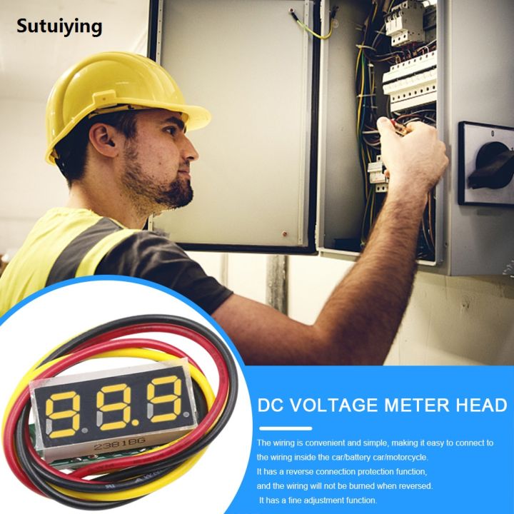 Sutuiying 1-10pcs Mini LED Digital Voltmeter DC 0-100V 0.28 Inch 3 Wire ...