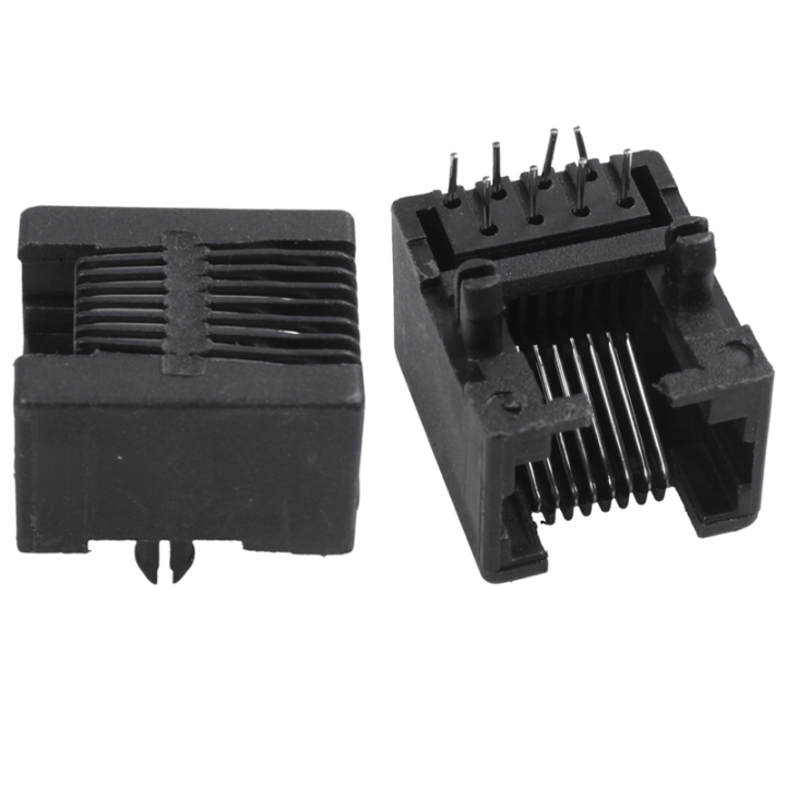 Sptrry40Pcs Rj45 8P8C Computer Internet Network Pcb Jack Socket Black ...