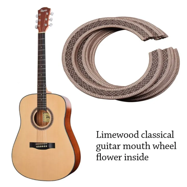 New Wooden Guitar Rosette Inner Diameter Curved Strips Guitar Decals ...