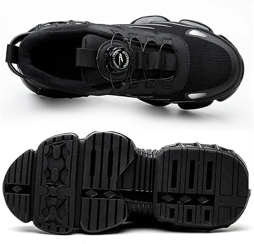 SDEQA Safety Shoes for Men Women with Rotary Button Steel Toe Cap ...