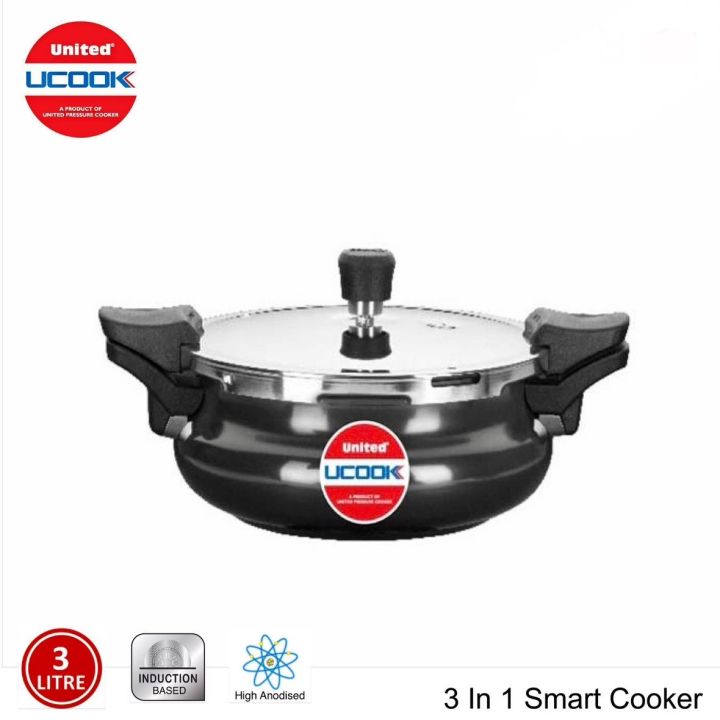 UNITED UCOOK 3 in 1 Smart 3 Litres Hard Anodised Induction Based With ...