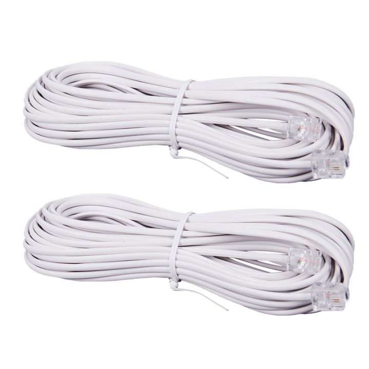2Pcs 10M RJ11 Telephone Connector Extension Cable White | Daraz.com.np