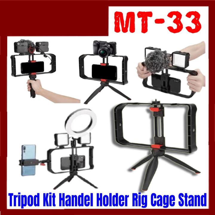 MT-33 Tripod Kit Handel Phone Holder Rig Cage Stand for Smartphone ...