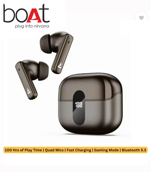 Nirvana bo_At Airdopes 181 Pro earbuds w/ 100 HRS Playback, 4 Mics ENx ...