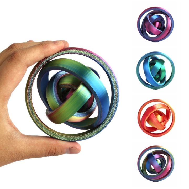 Portable O-Shaped Rotating Ball Toy Infinite Flip 3D Printing Fidget ...
