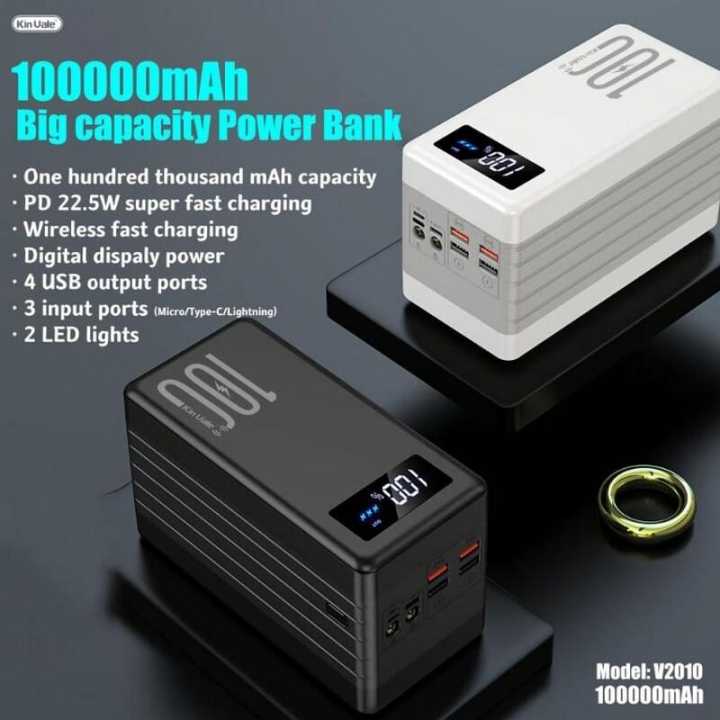Kin Vale 100000 Mah Power Bank 100000mah Mobile Phone Charger Fast ...