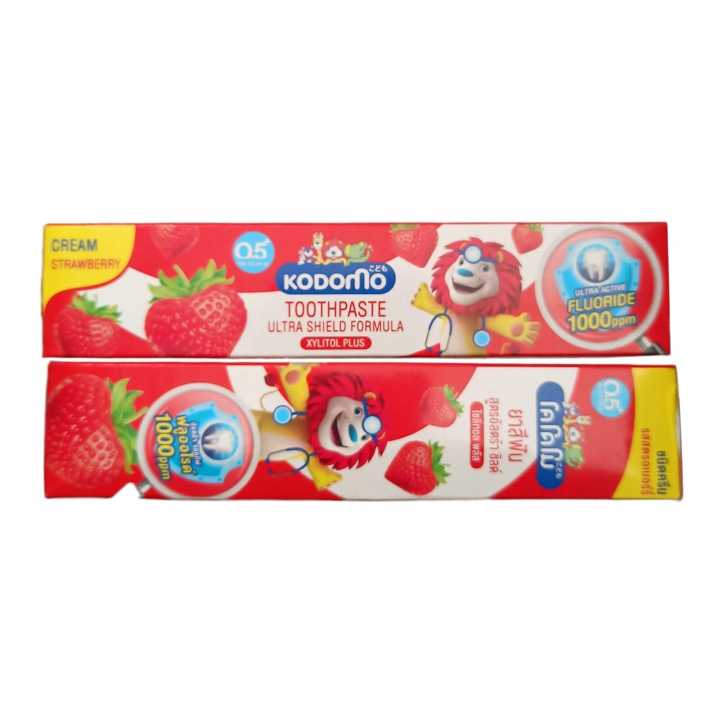 Kodomo Toothpaste Cream Ultra Shield Formula Strawberry (Pack Of 2 ...