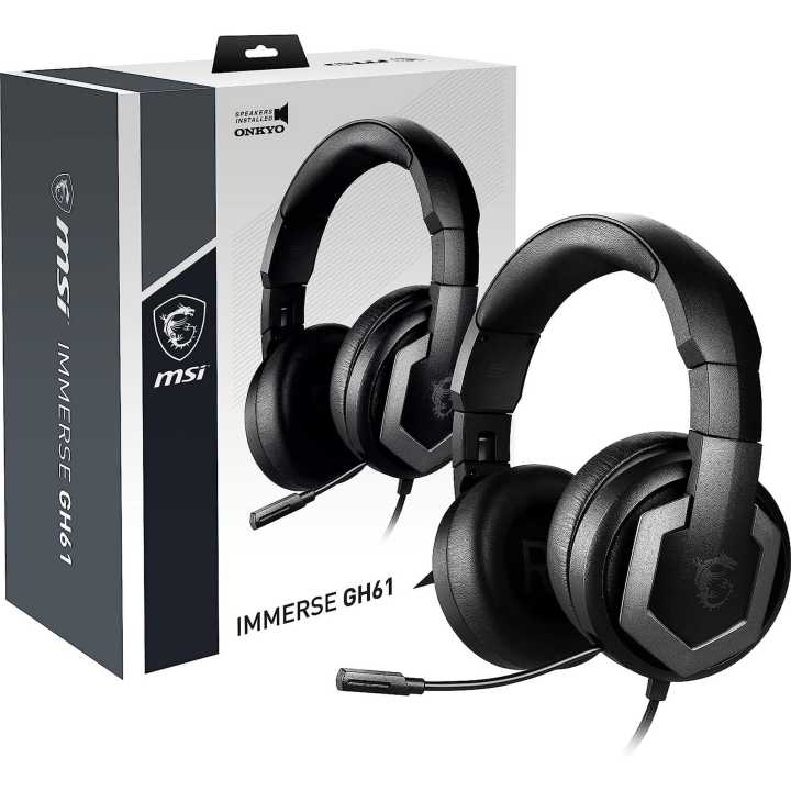 MSI IMMERSE GH61 Gaming Headset (Wired | 3.5mm Audio & USB | HD Audio ...