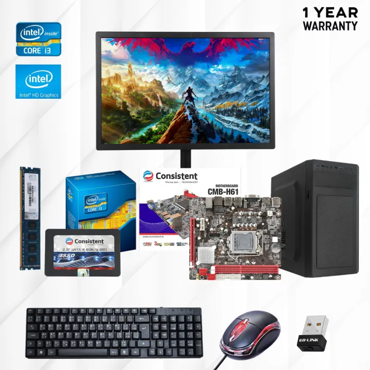 Budget Office Desktop Set with Intel Core i3 3rd Generation, 16GB Ram ...