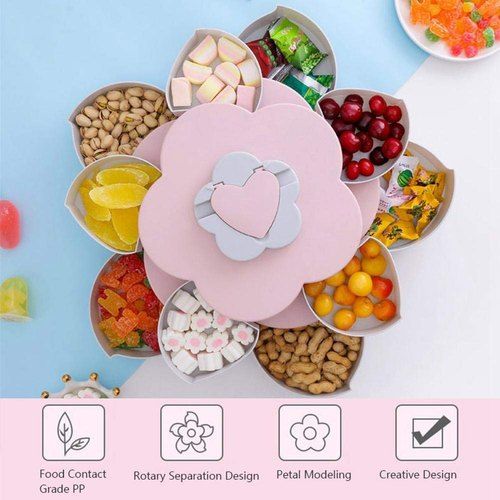 Flower Shaped Rotating Snack Box With Multiple Layers | Daraz.com.np