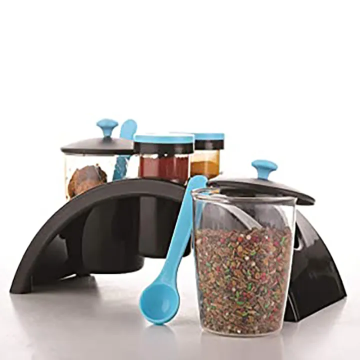 Spice And Pickle Jar Container Set With Extra Ordinary Stand 4 Sacred ...