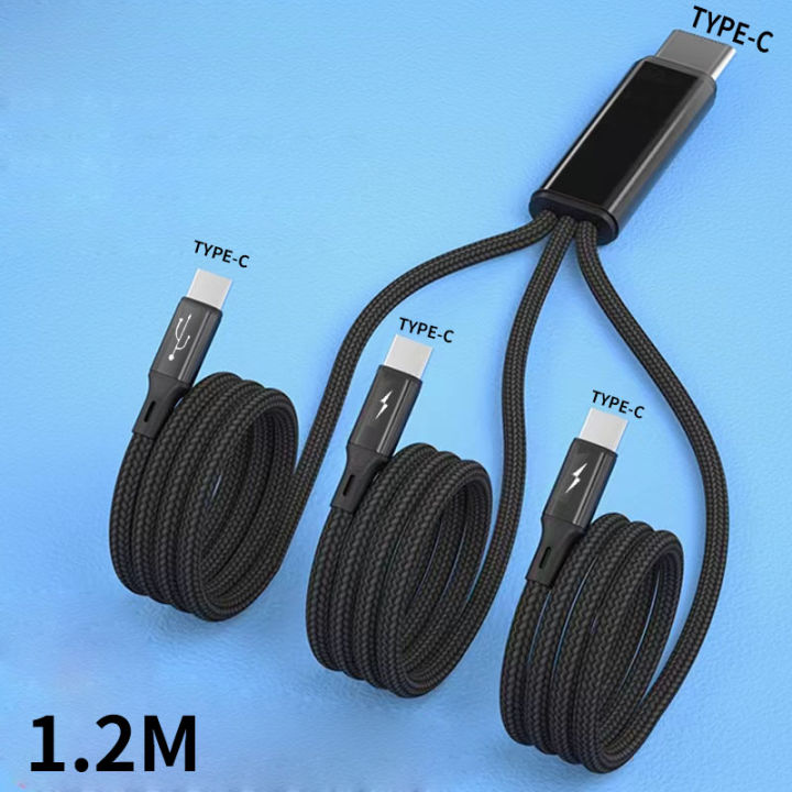 3 in 1 USB Type C Cable USB C to Type C Charging Cable For Samsung ...