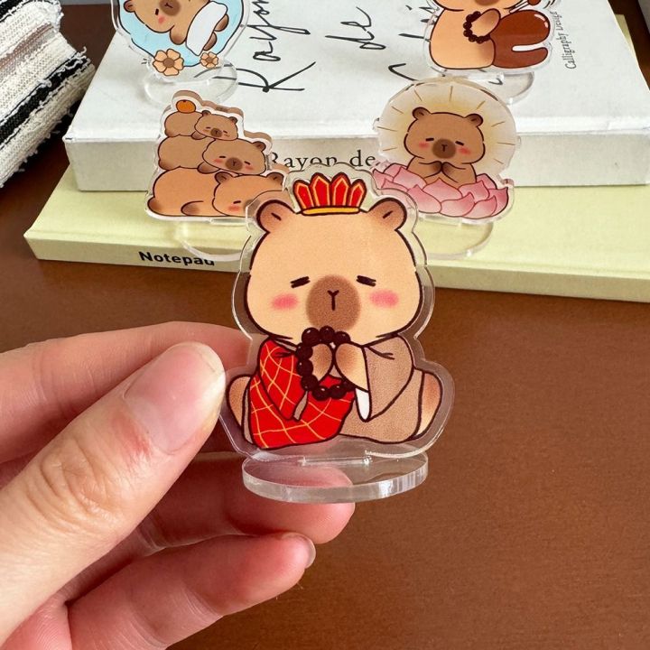 Cartoon Acrylic Capybara Stand Card Inspirational Learning Office ...