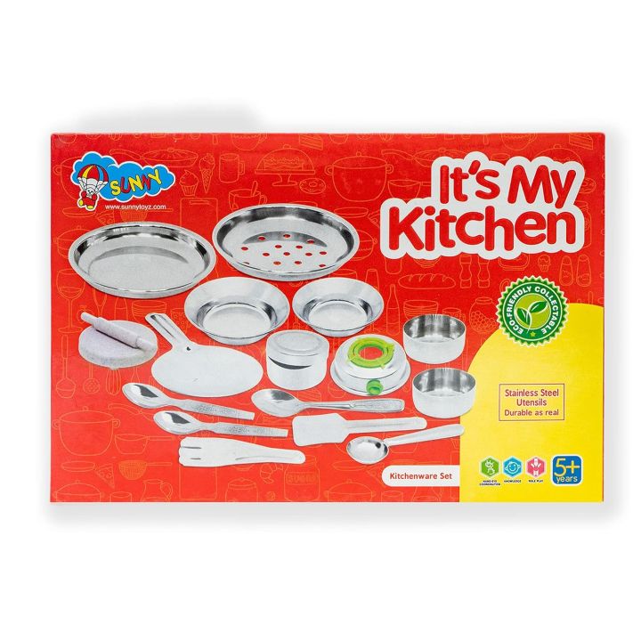 17 Pieces It’s My Kitchen Set Stainless Steel Utensils - Perfect Role ...