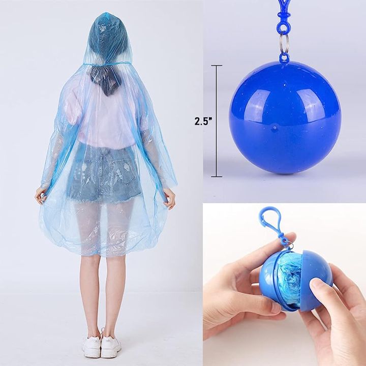 Colorful Poncho Ball Raincoat in Balls Plastic Disposable Raincoat Ball ...