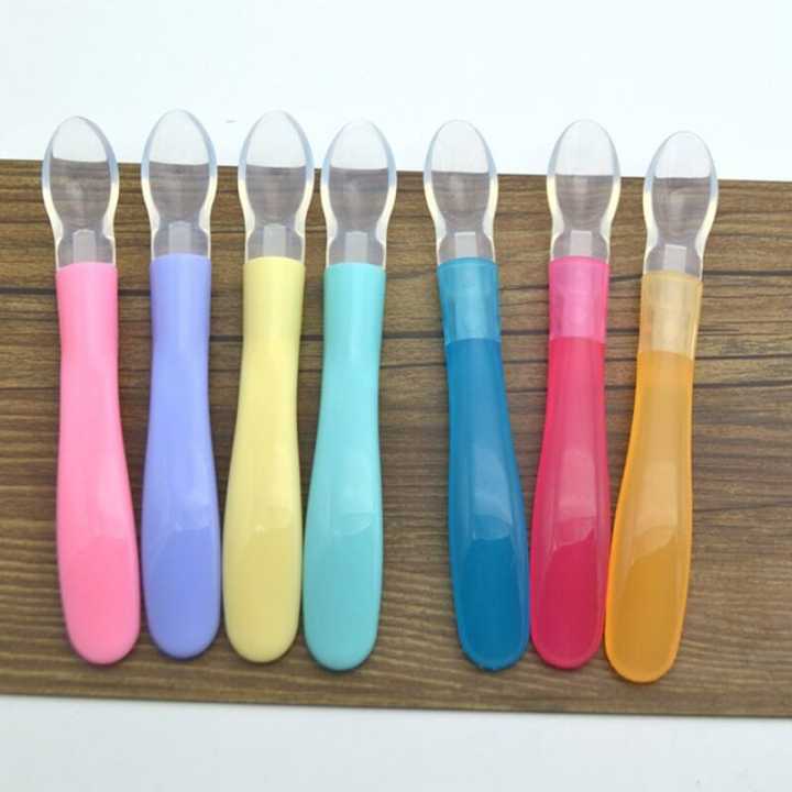 Baby Soft Safety Silicone Infant Learning Feeding Spoon | Daraz.com.np